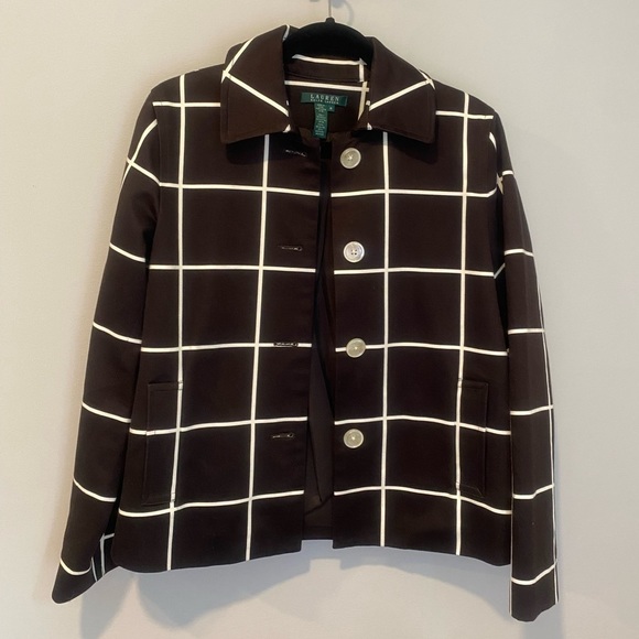 Ralph Lauren | Jackets & Coats | Ralph Lauren Black And White Grid ...